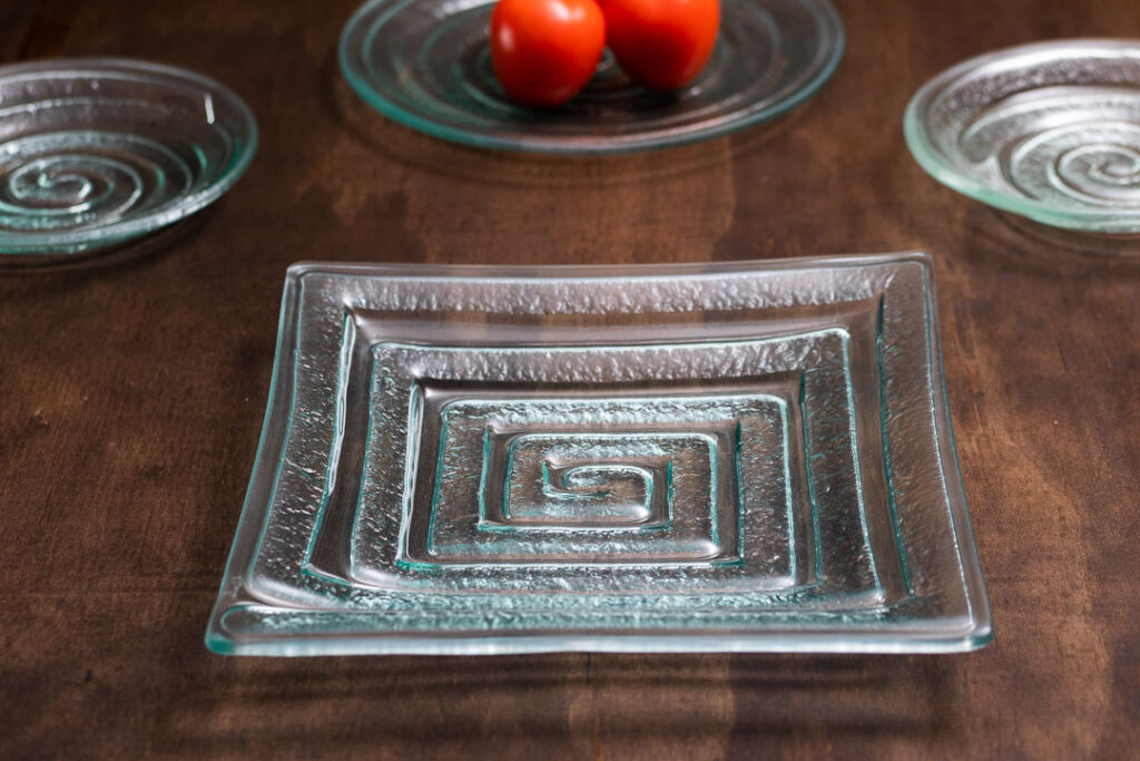 Square Platter "Labyrinth" - Recycled Glassworks